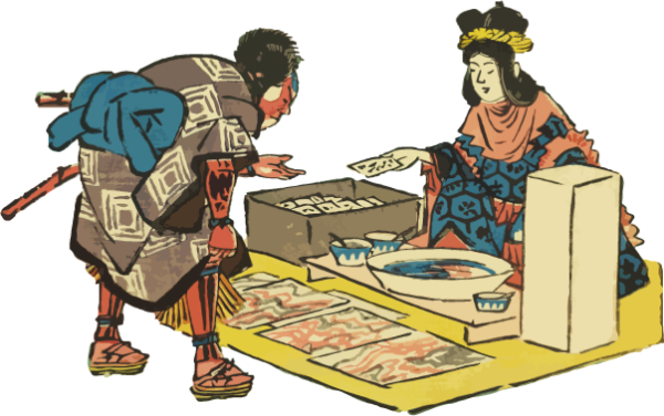 Free creative resources of Edo merchant: shochu shop | Ukiyoe Stock