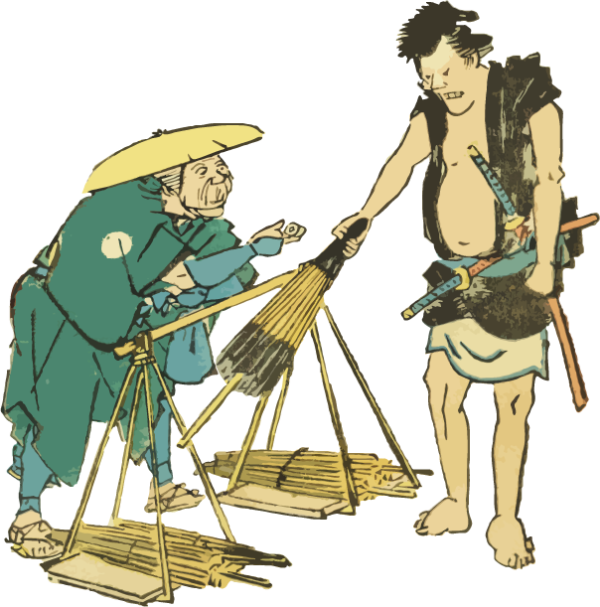 Free creative resources of Edo merchant: ink brush seller | Ukiyoe Stock